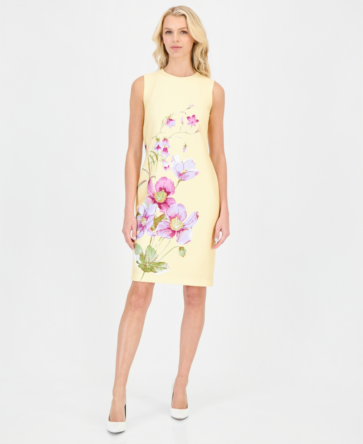 Click here for Anne Klein Petite Sleeveless Printed Sheath Dress... prices