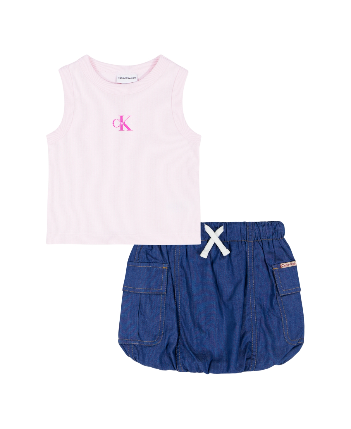 Click here for Calvin Klein Baby Girls Shirred Bodysuit & Flared... prices