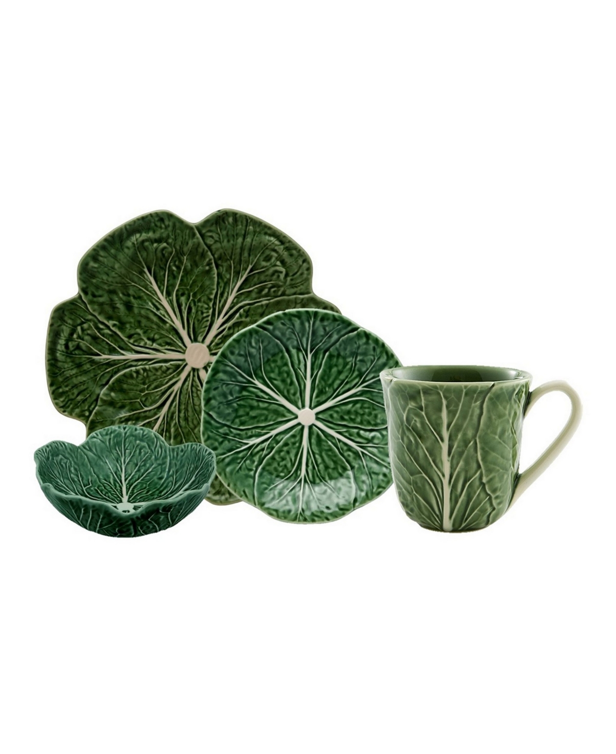 Click here for Bordallo Pinheiro Cabbage 4-Pc. Place Setting - Gr... prices