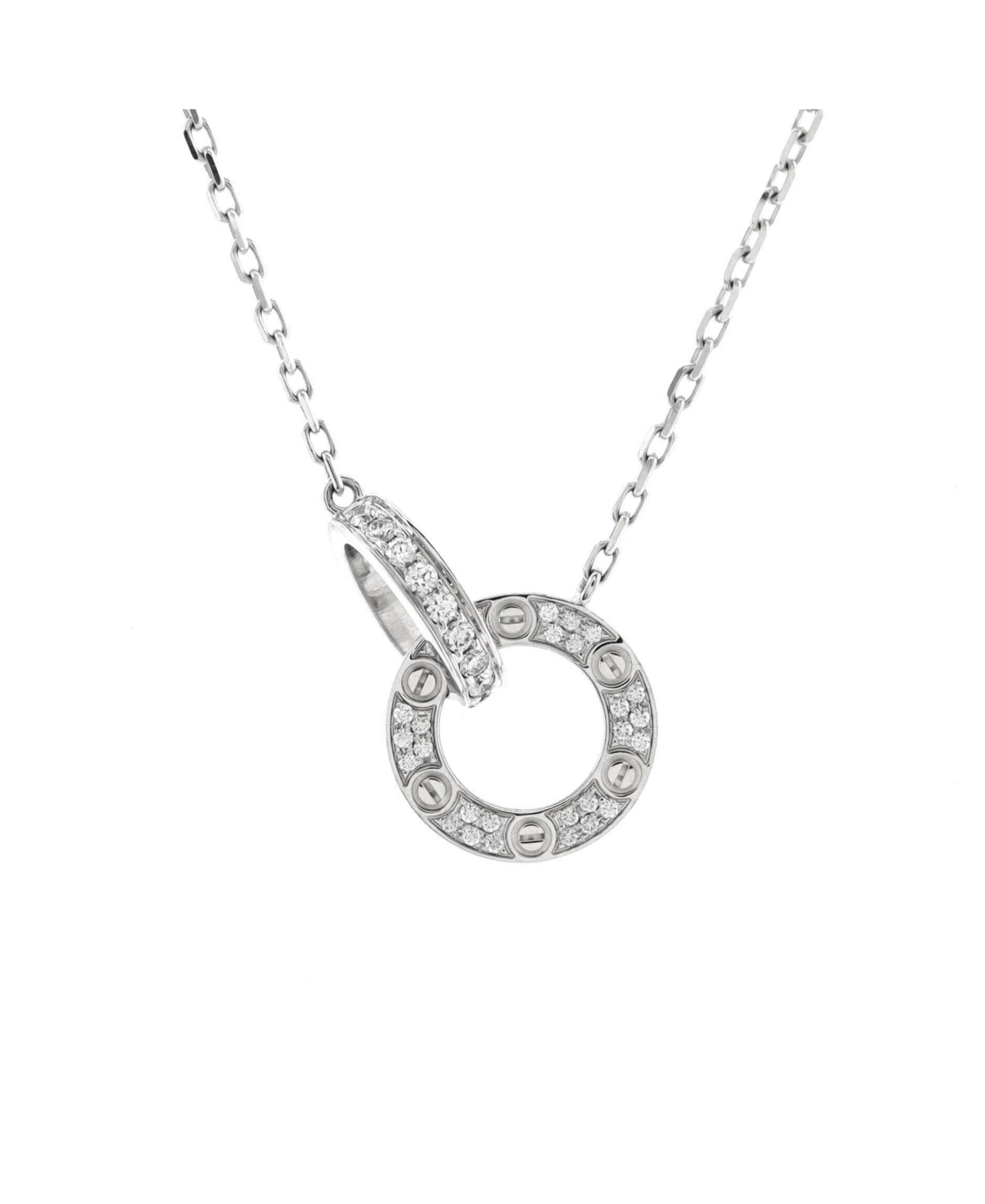 Click here for Pre-Owned Cartier Love Interlocking Pave Necklace... prices