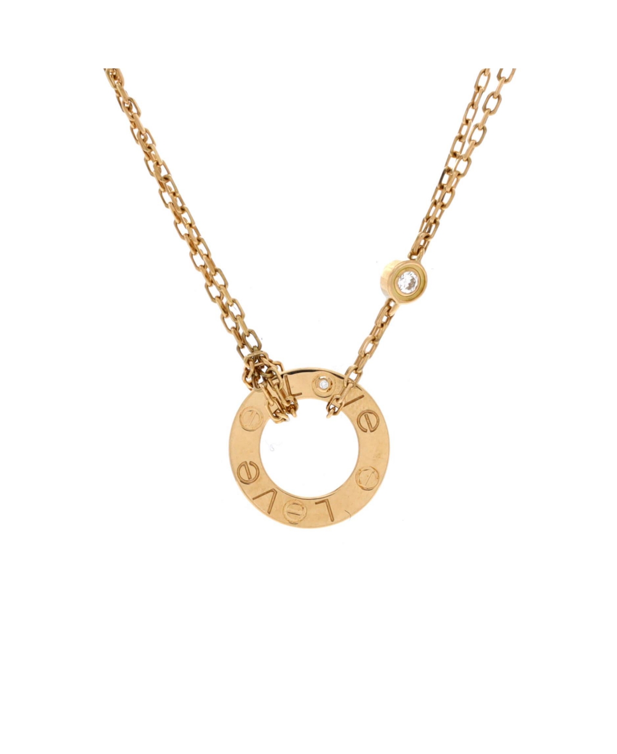 Click here for Pre-Owned Cartier 2 Diamonds Love Pendant Necklace... prices