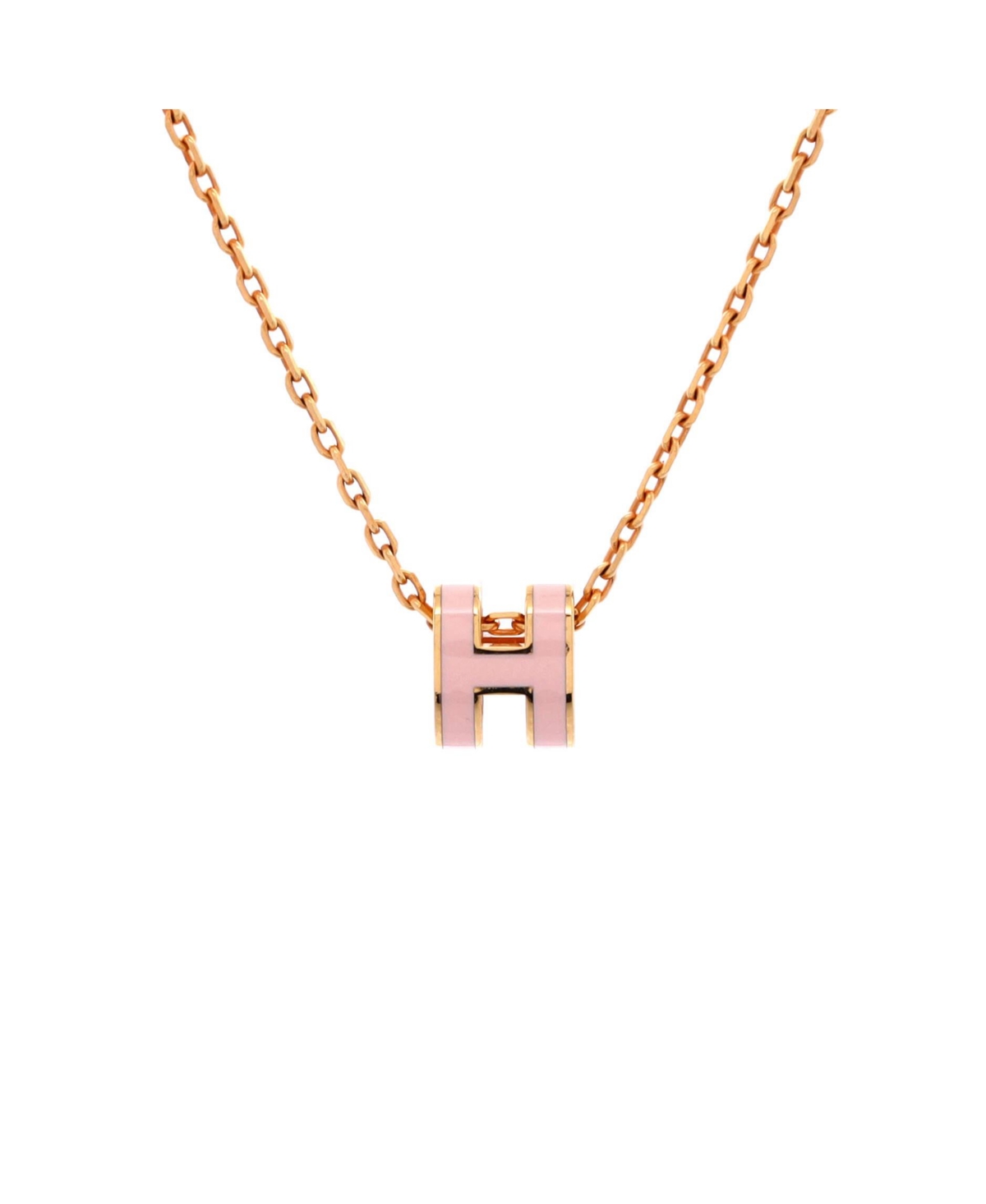 Click here for Pre-Owned Hermes Pop H Pendant Chain Necklace - En... prices