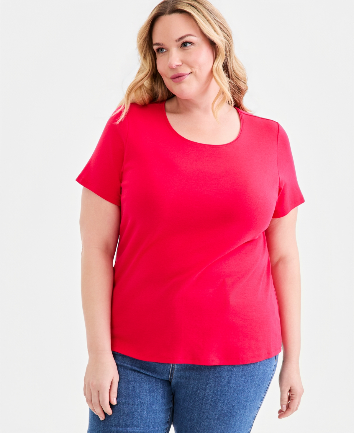 Click here for Style & Co Womens Plus Size Short-Sleeve Scoop-Nec... prices