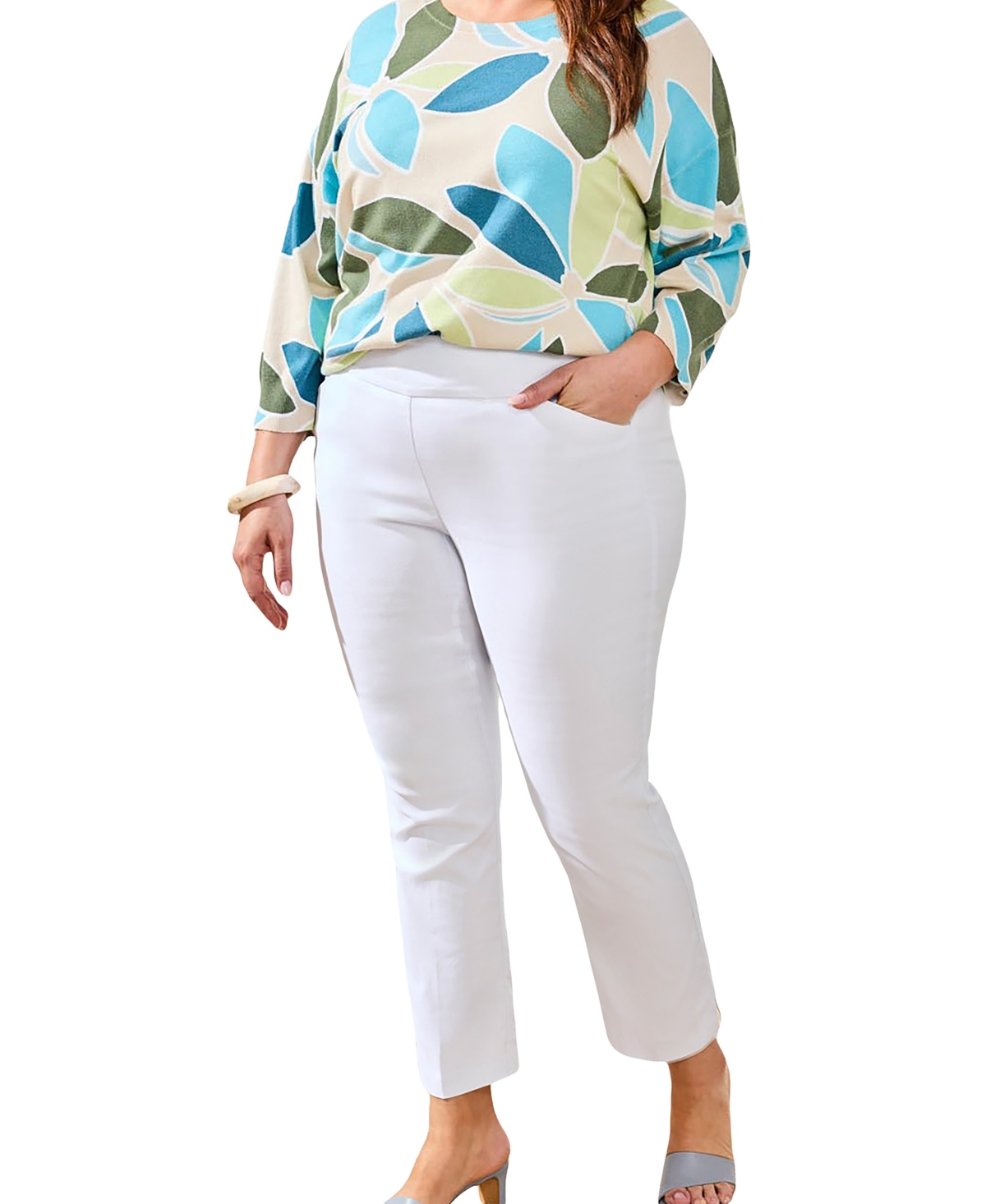 Click here for Tribal Plus Size Flatten-It Pull-On Ankle Pant - W... prices