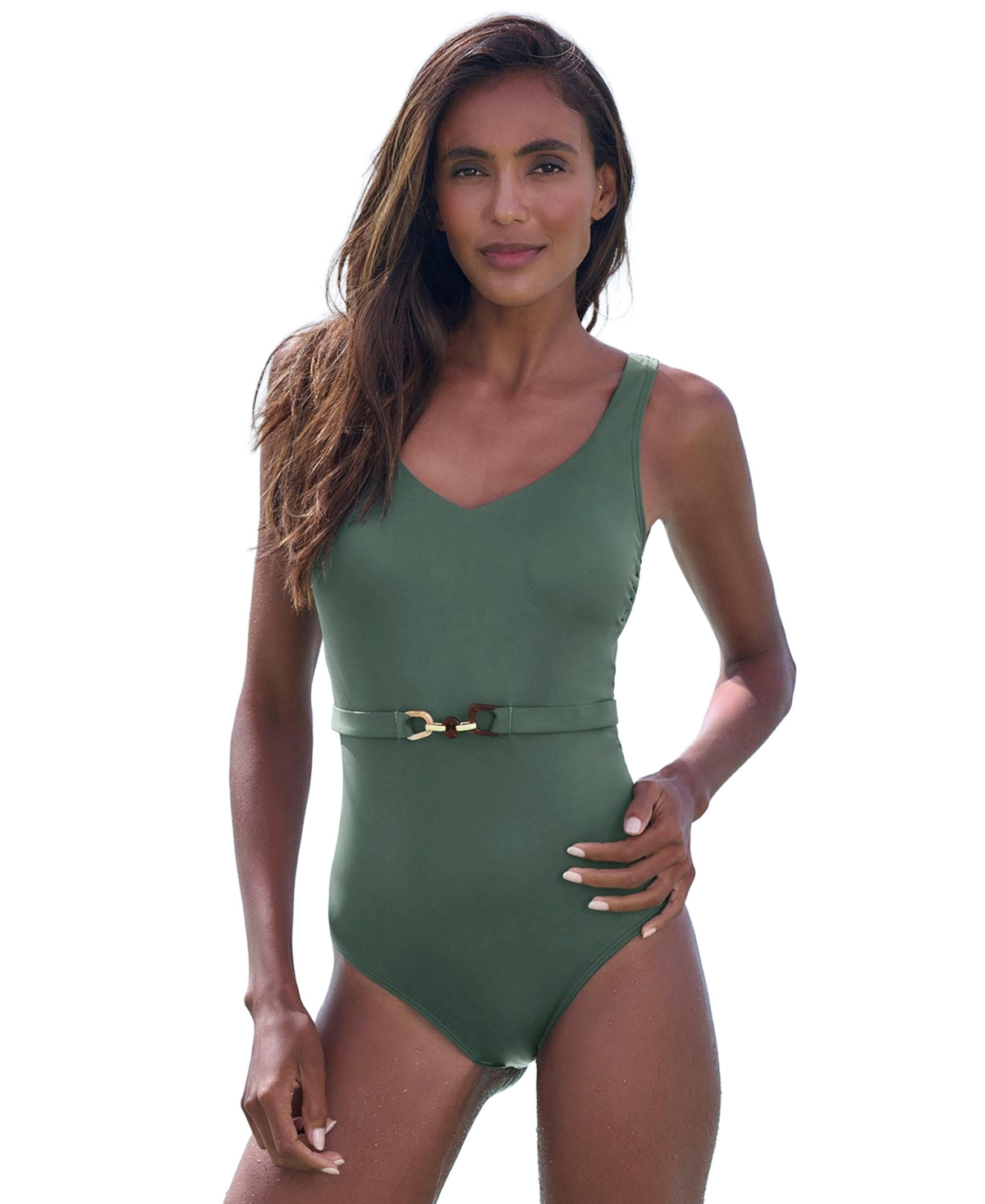 Click here for Lascana Womens Ring Detail One Piece Swimsuit - Ol... prices