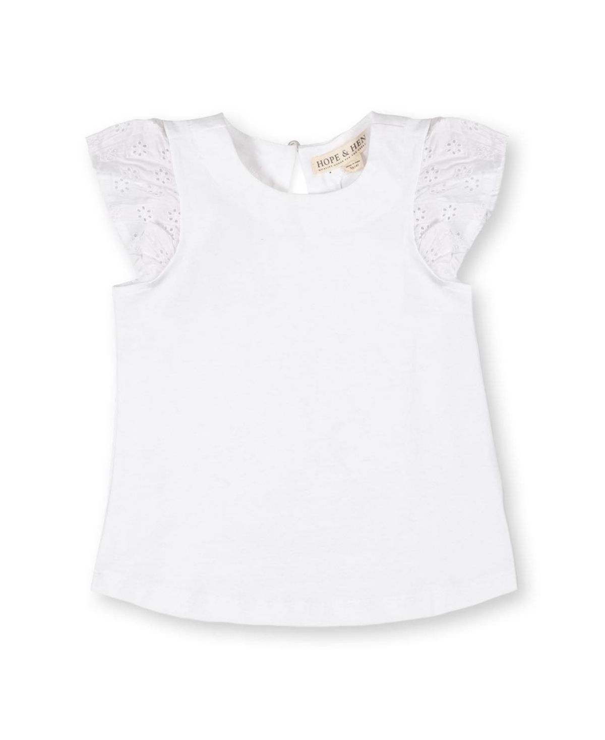 Click here for Hope & Henry Girls Organic Knit Top with Eyelet Fl... prices
