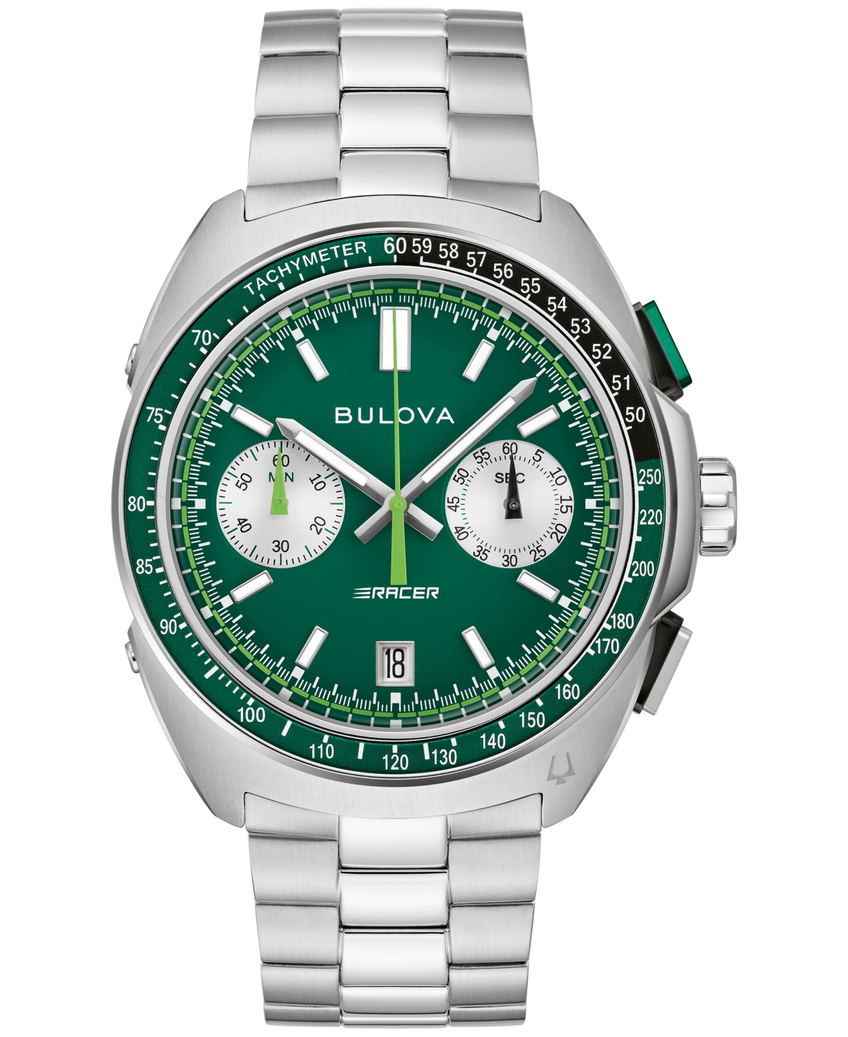 Click here for Bulova Mens Racing Racer Silver-Tone Stainless Ste... prices