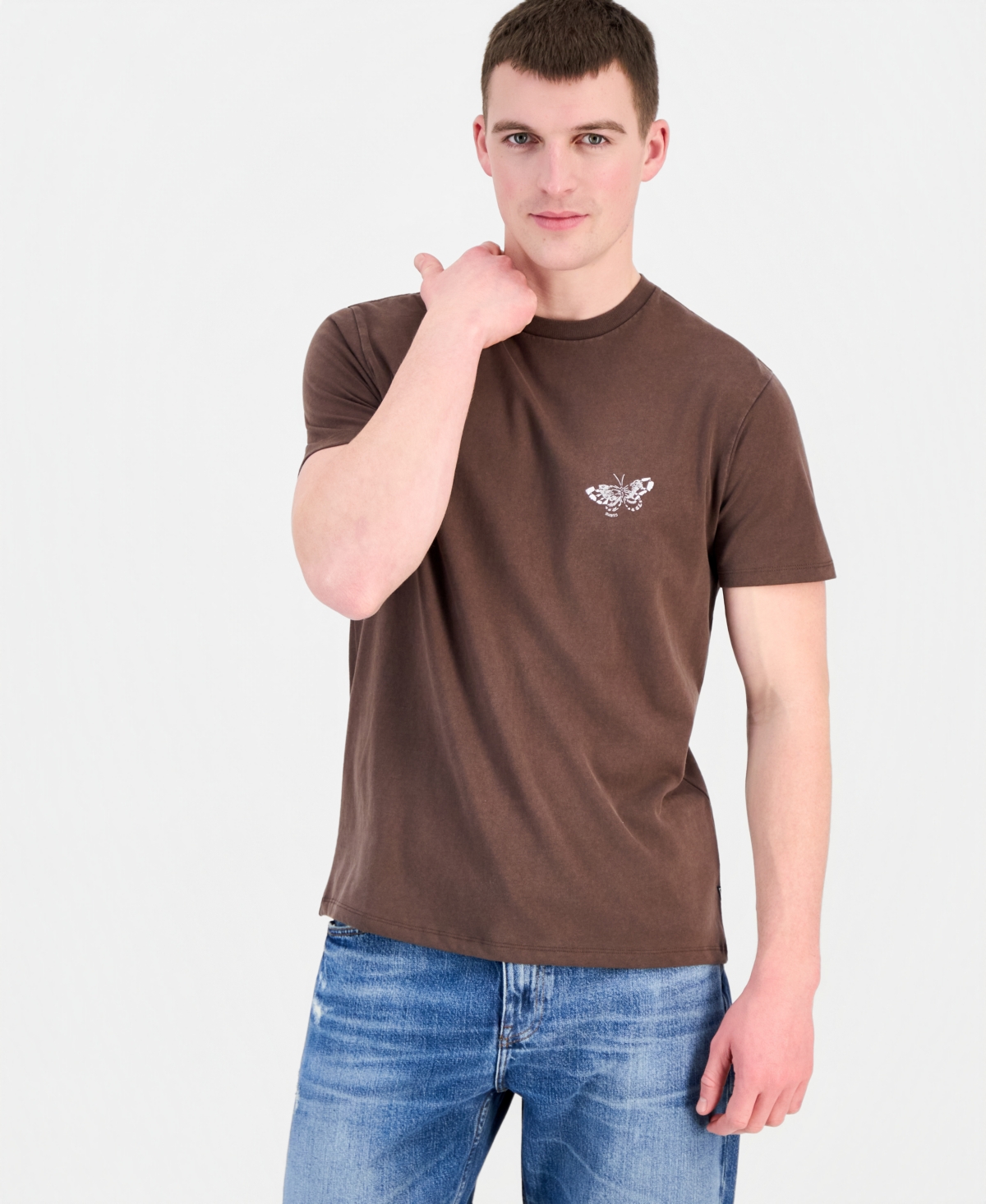 Click here for Guess Mens Paradise Butterfly T-Shirt - COARSE BRO... prices