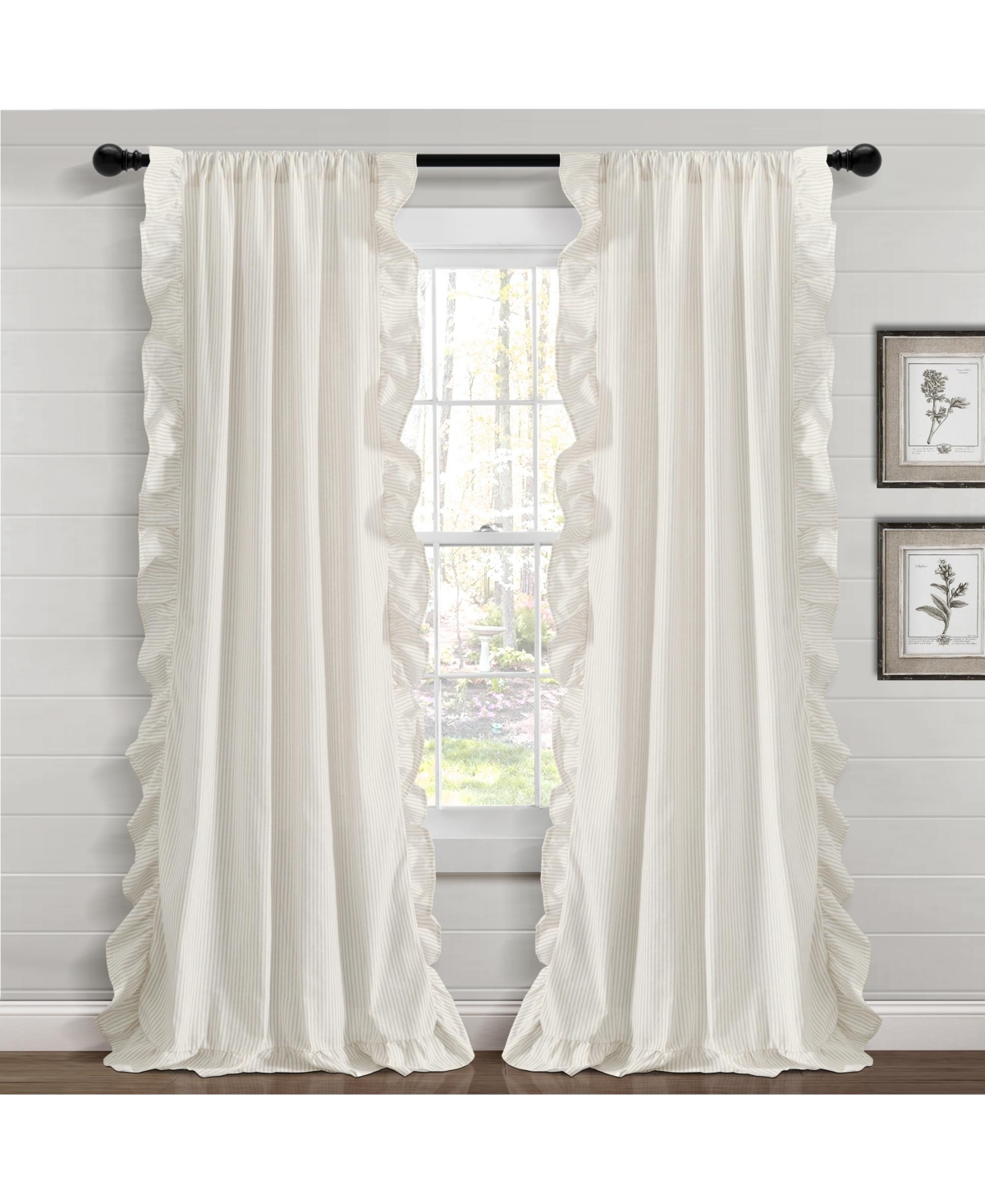 Click here for Lush Decor Farmhouse Reyna Ruffle Window Curtain P... prices
