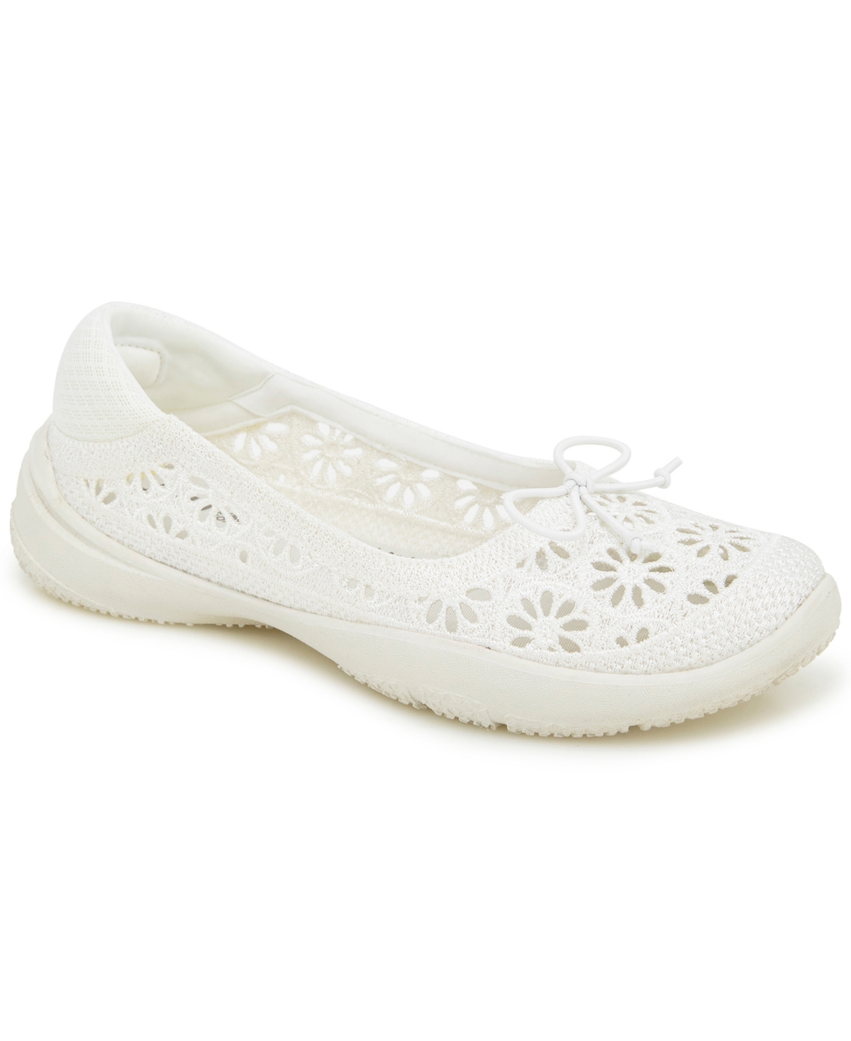 Click here for Jbu Womens Florence Casual Slip On Flats - White prices