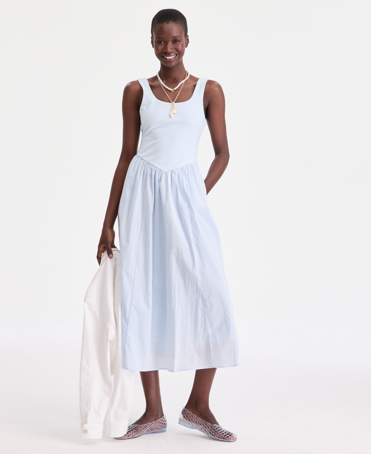 Click here for On 34th Womens Scoop-Neck Sleeveless Mixed Media M... prices