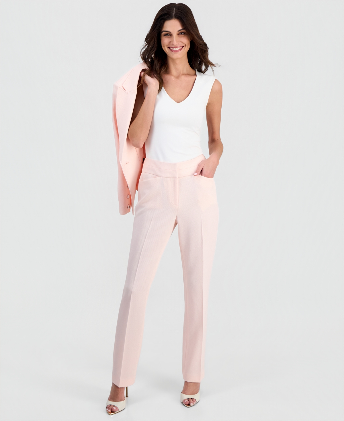 Click here for Tahari Asl Womens Flat-Front Straight-Leg Pants -... prices