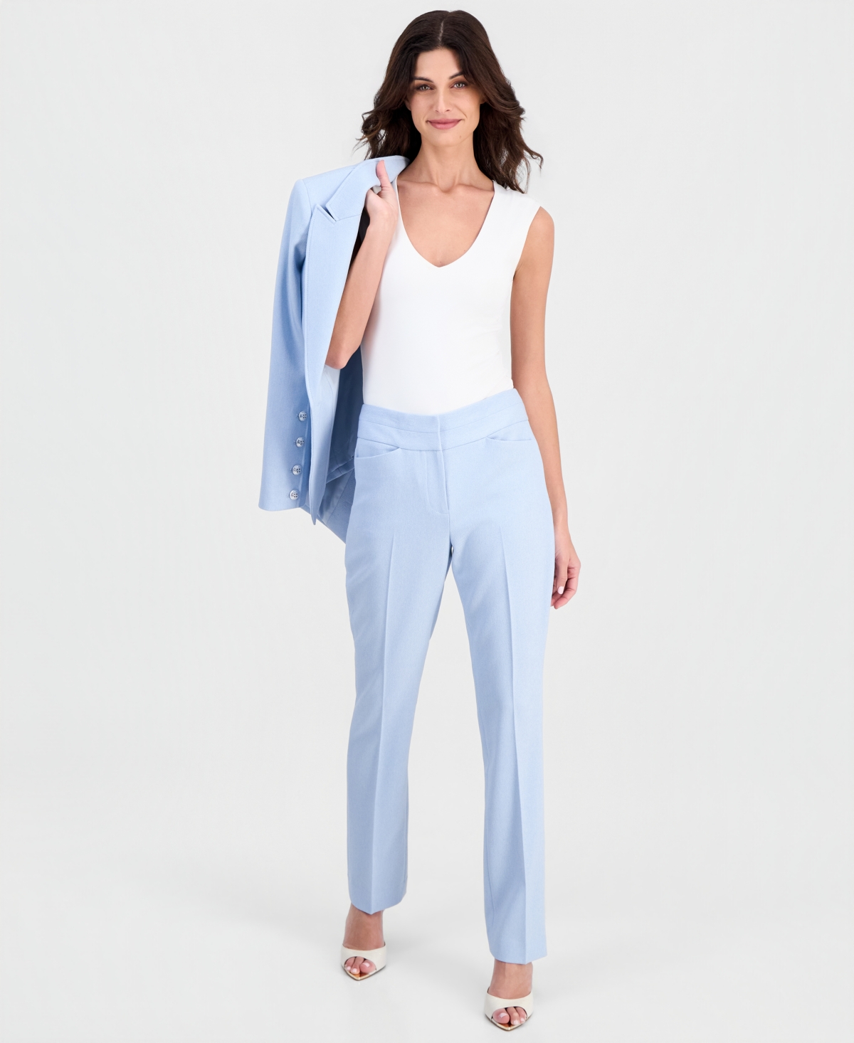 Click here for Tahari Asl Womens Flat-Front Straight-Leg Pants -... prices