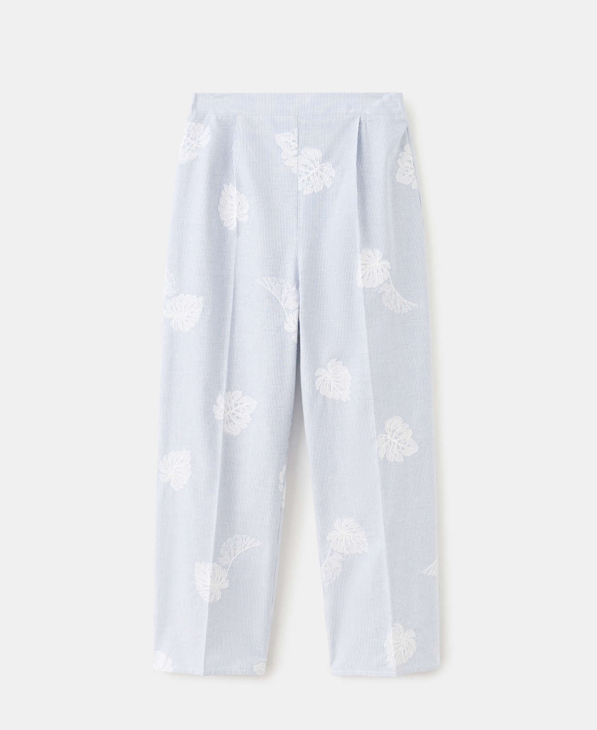 Click here for Mango Womens Embroidered Striped Pants - Blue prices