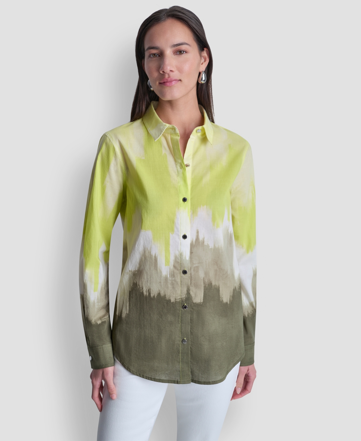 Click here for Dkny Womens Voile Ombre Long-Sleeve Shirt - Daybre... prices