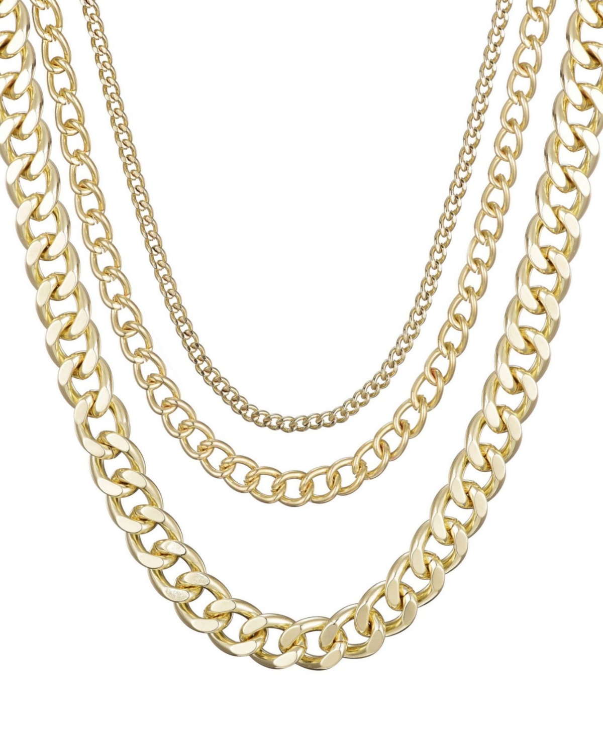 Click here for Adornia Gold Link Layered Necklace - Gold prices