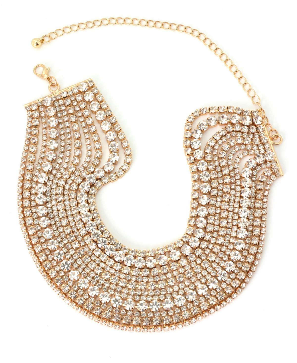 Click here for Adornia Gold Crystal Multi Strand Adjustable Colla... prices