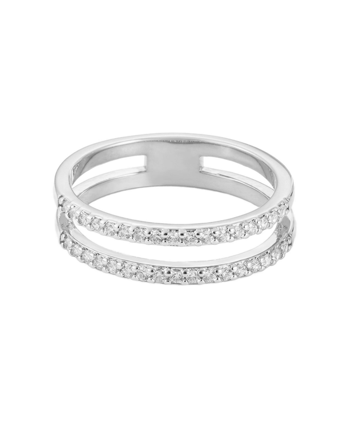 Click here for Adornia Silver Cz Double Band Ring - Silver prices