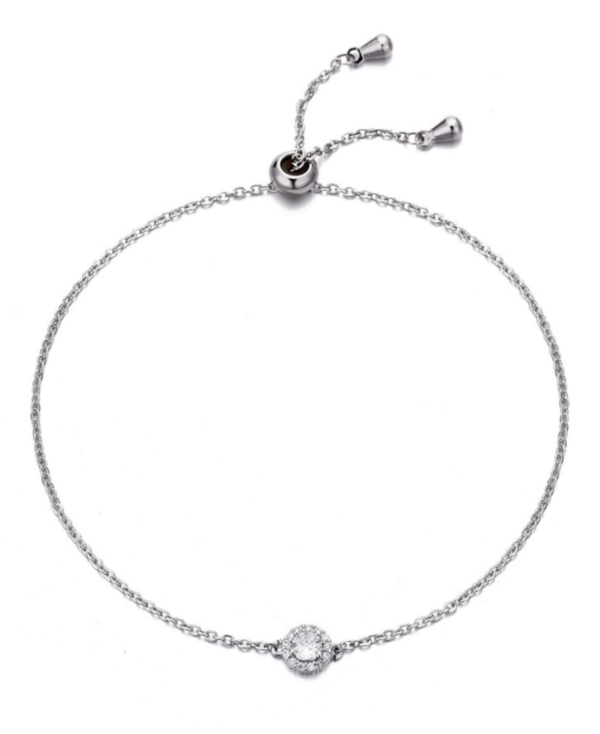 Click here for Adornia Silver Cz Halo Bolo Bracelet - Silver prices