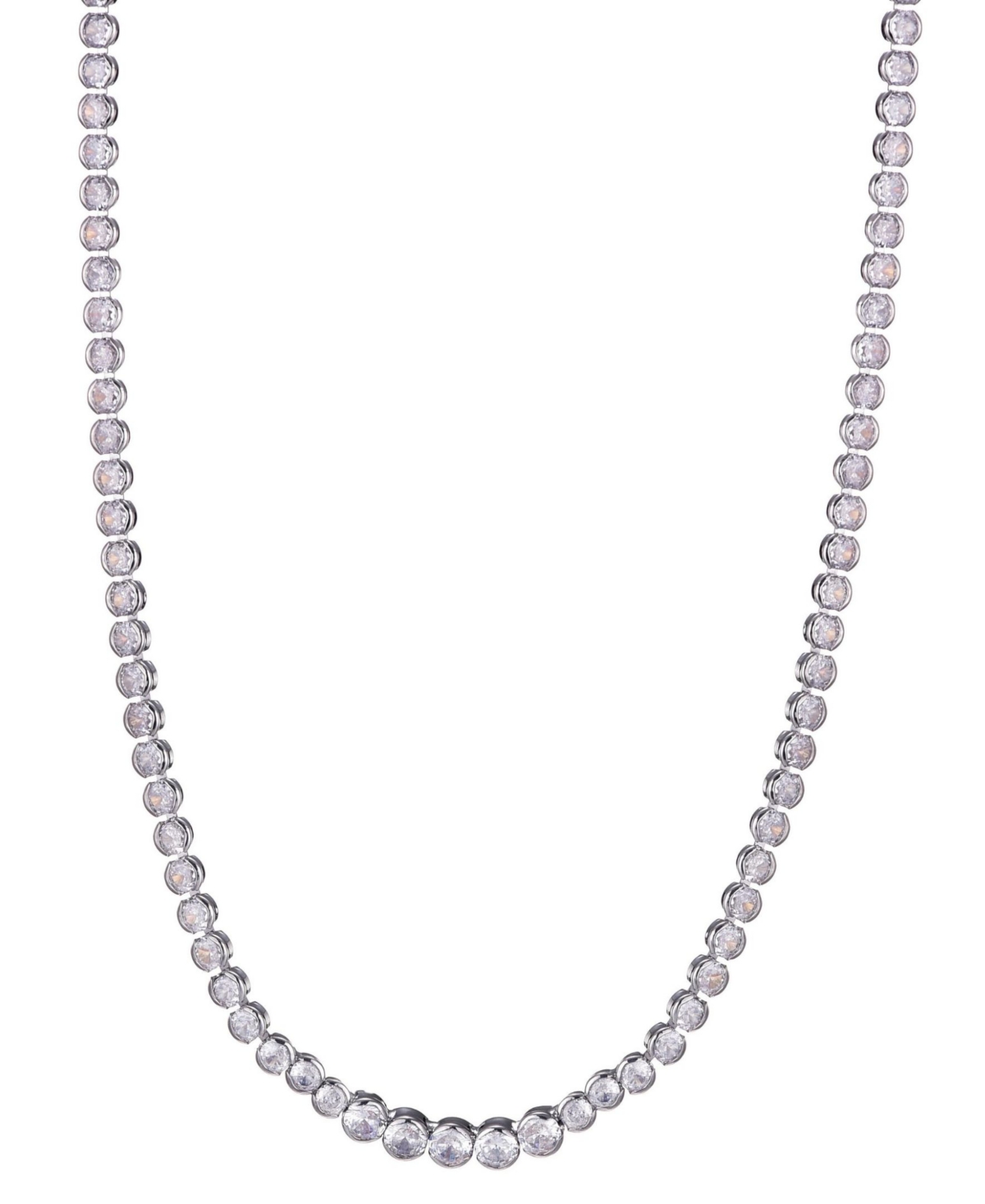 Click here for Adornia Silver Crystal Bezeled Tennis Necklace - S... prices