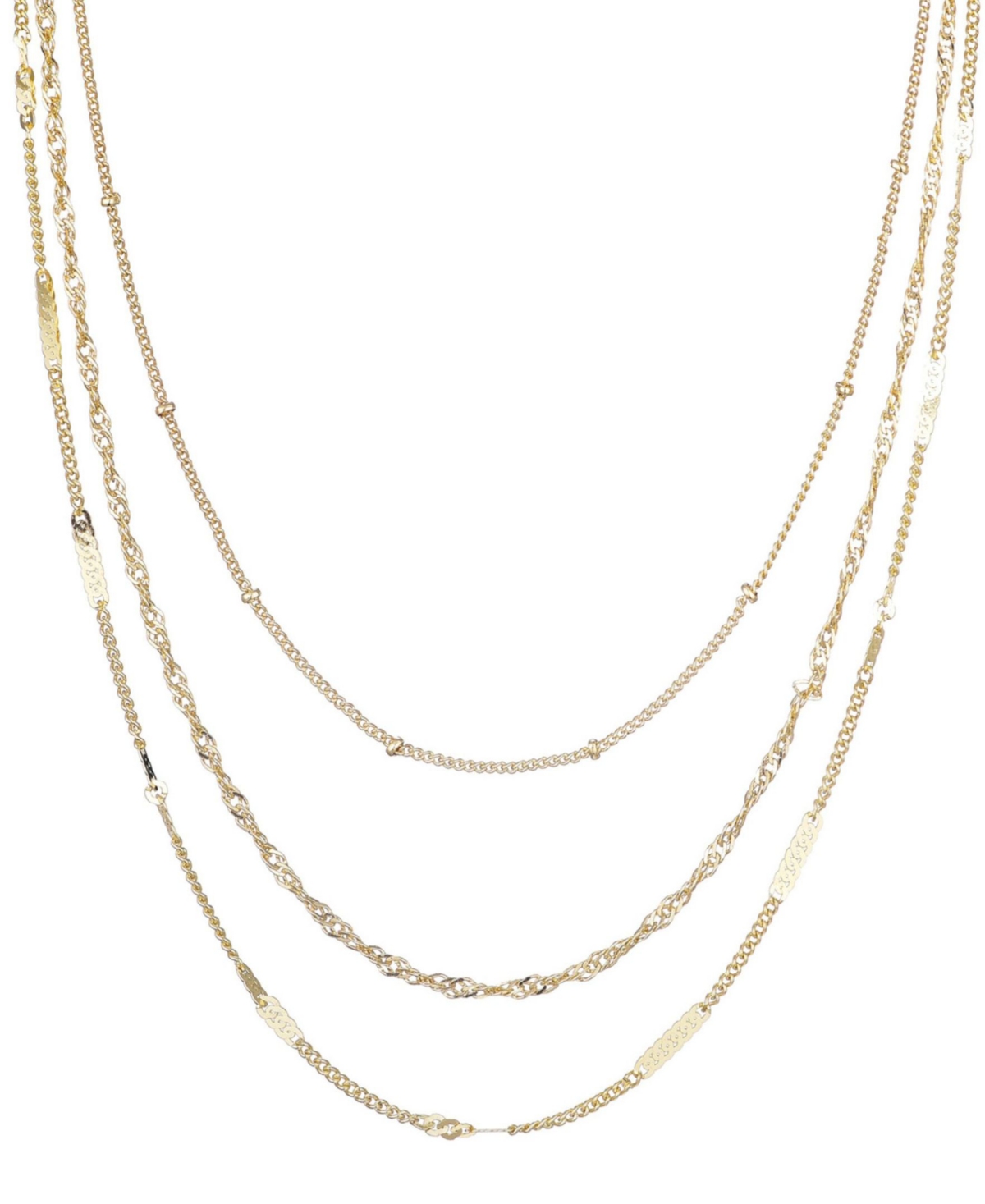Click here for Adornia Gold 3-Chain Necklace Set - Gold prices