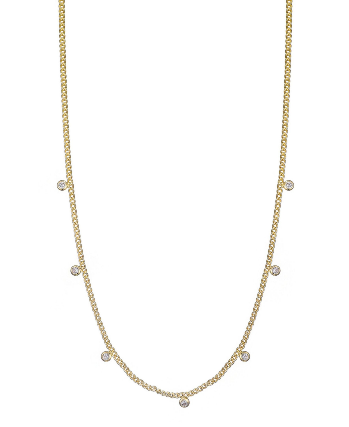 Click here for Adornia Gold Cz Droplet Curb Chain Necklace - Gold prices