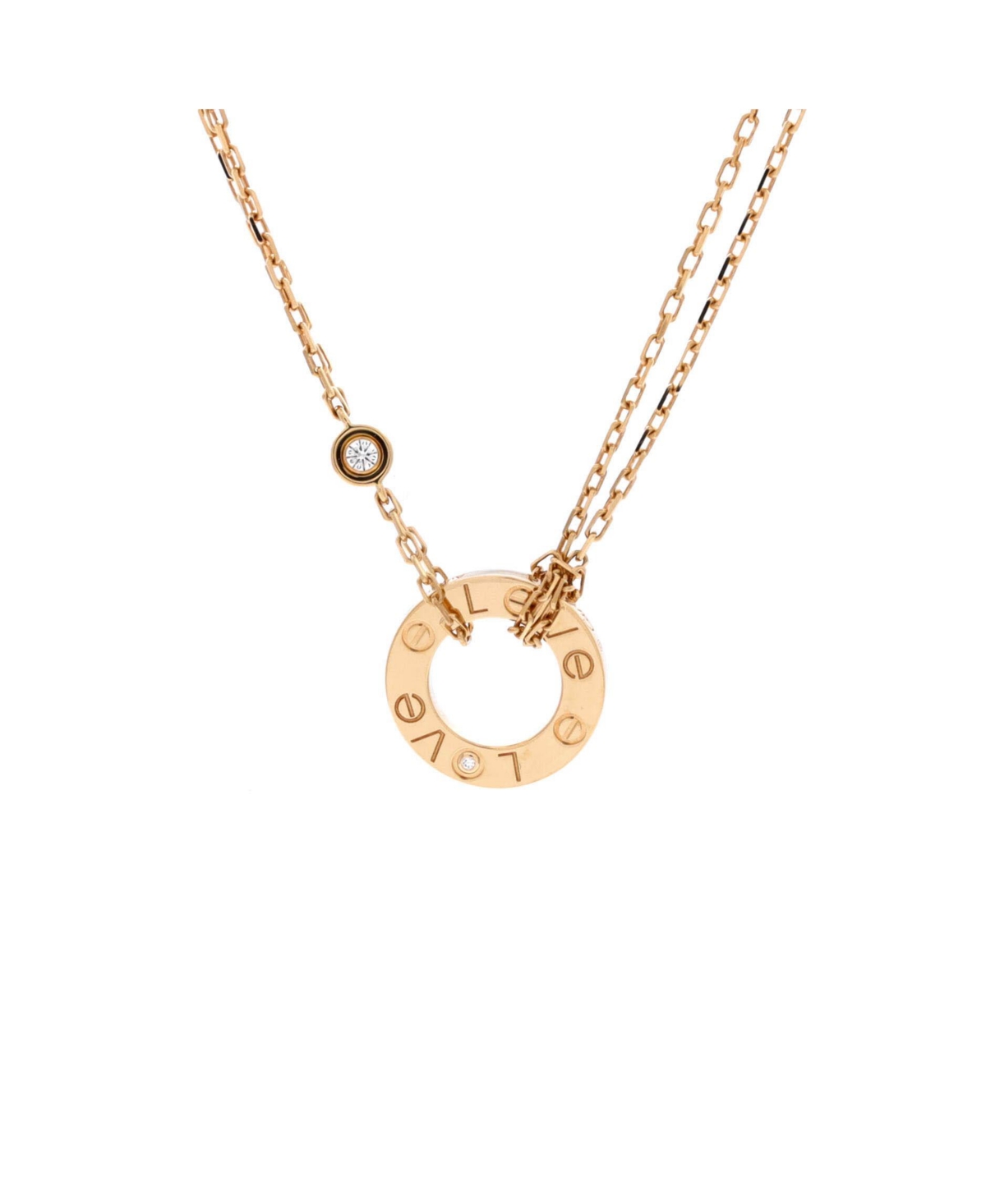 Click here for Pre-Owned Cartier 2 Diamonds Love Pendant Necklace... prices