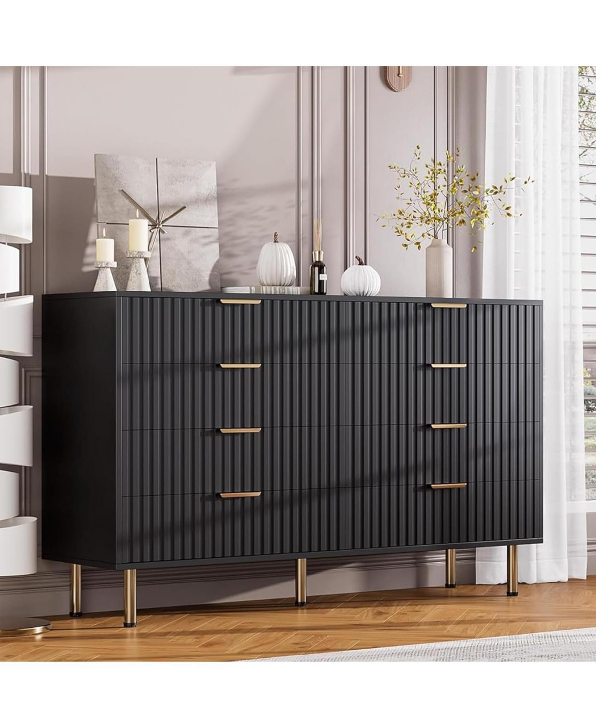 Click here for gaomon 8 Drawer Dresser for Bedroom  Fluted Dresse... prices