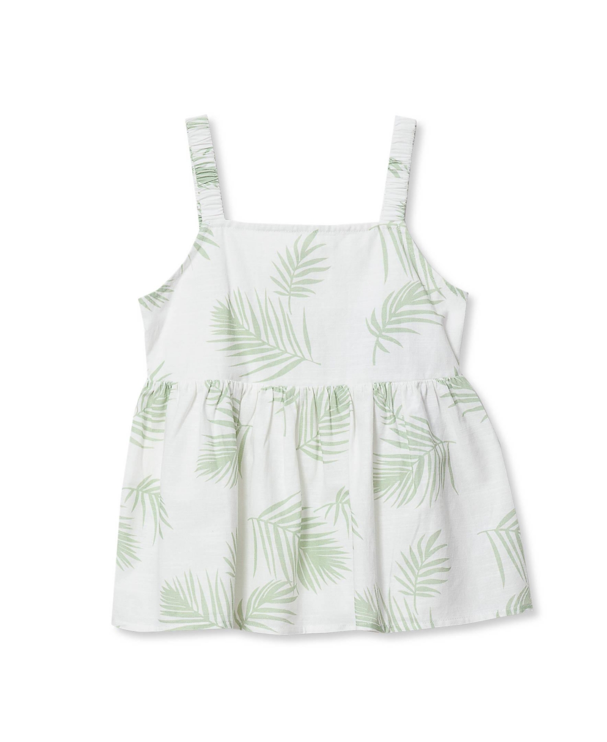 Click here for Lands End Girls Woven Tank Top - Green palm leaves prices