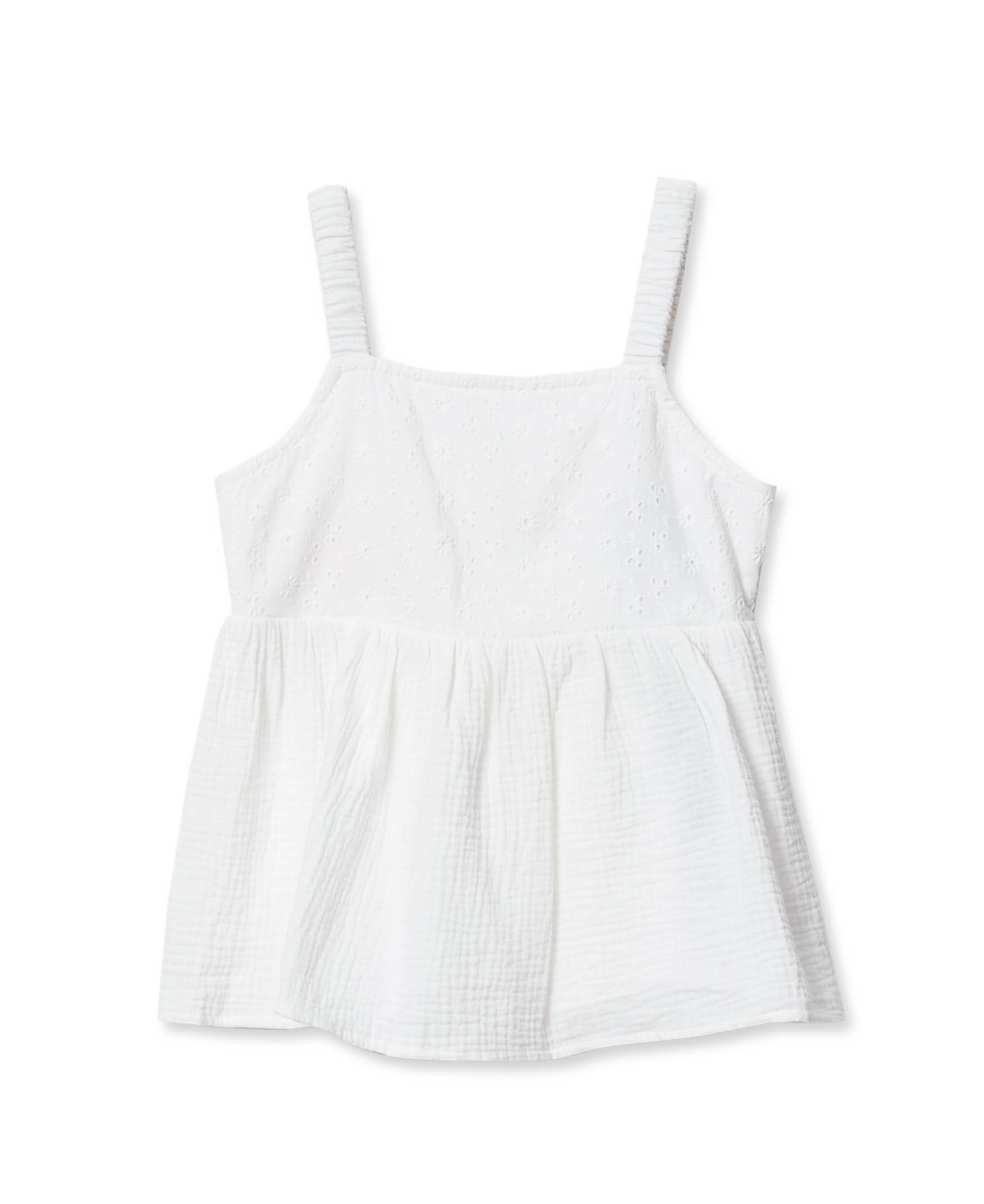 Click here for Lands End Girls Woven Tank Top - White prices