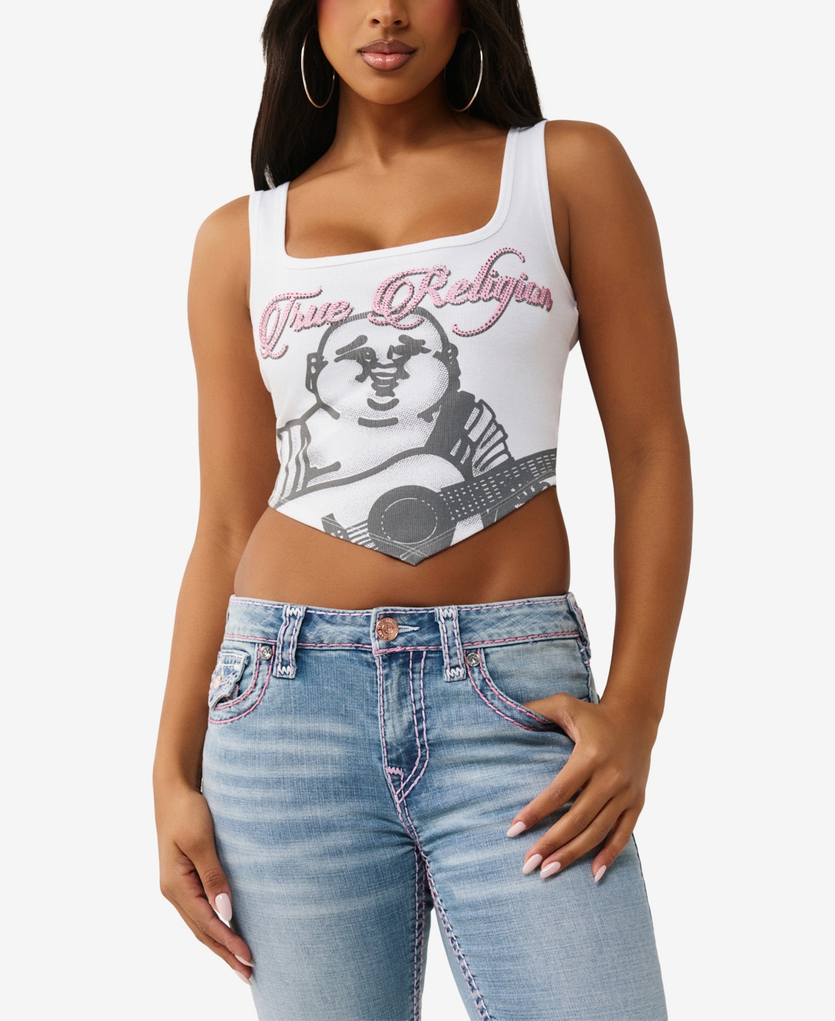 Click here for True Religion Womens Crystal Handkerchief Tank Top... prices