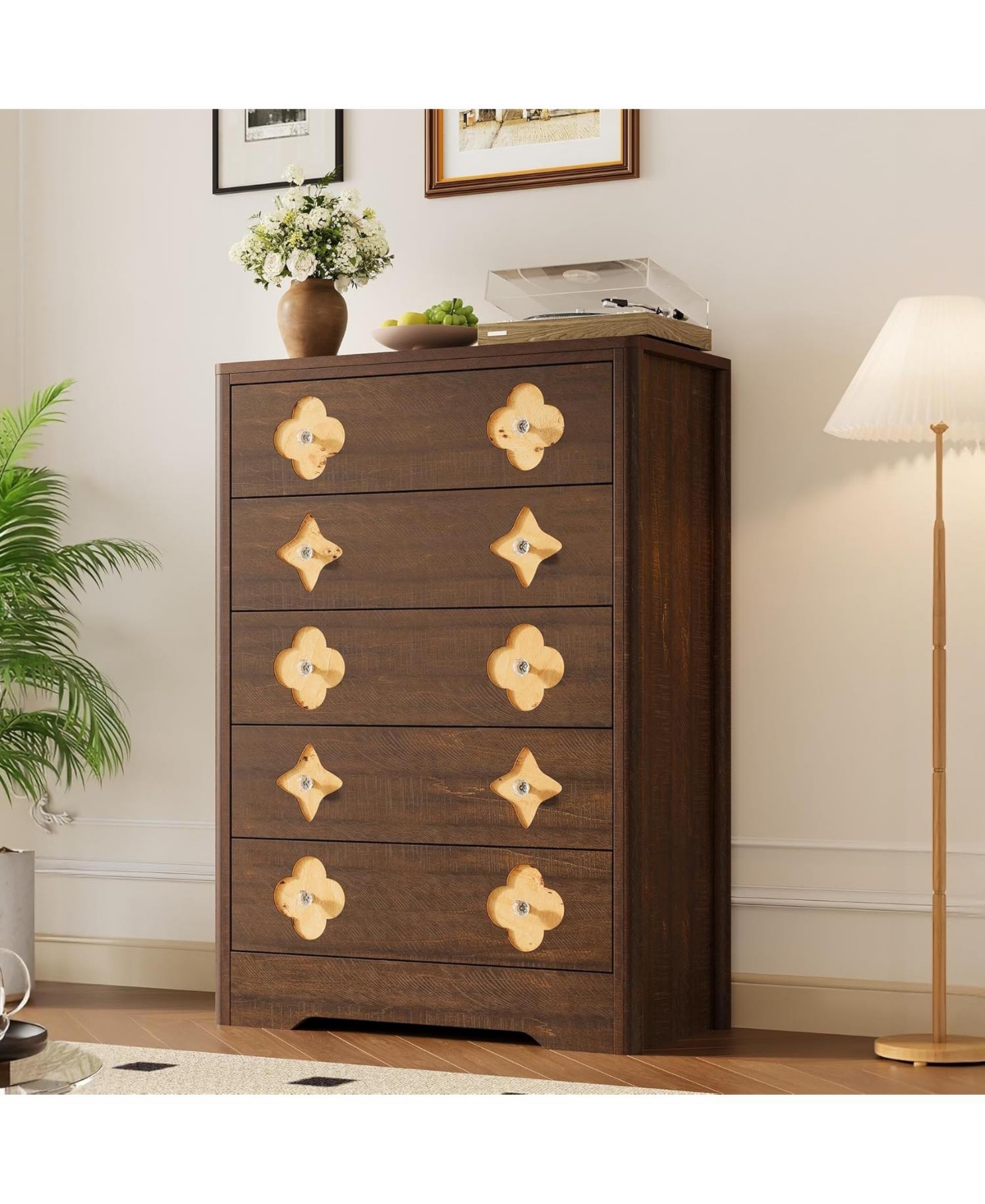 Click here for gaomon 5 Drawer Tall Boho Dresser  45" Wooden... prices