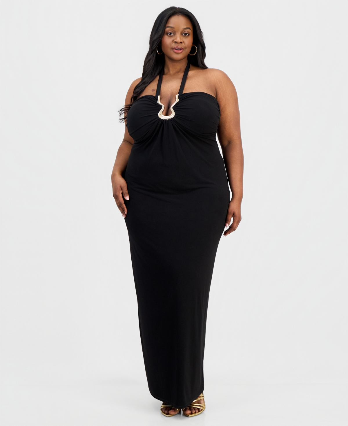 Click here for Seni & Cade Trendy Plus Size Hardware-Trim Halter... prices