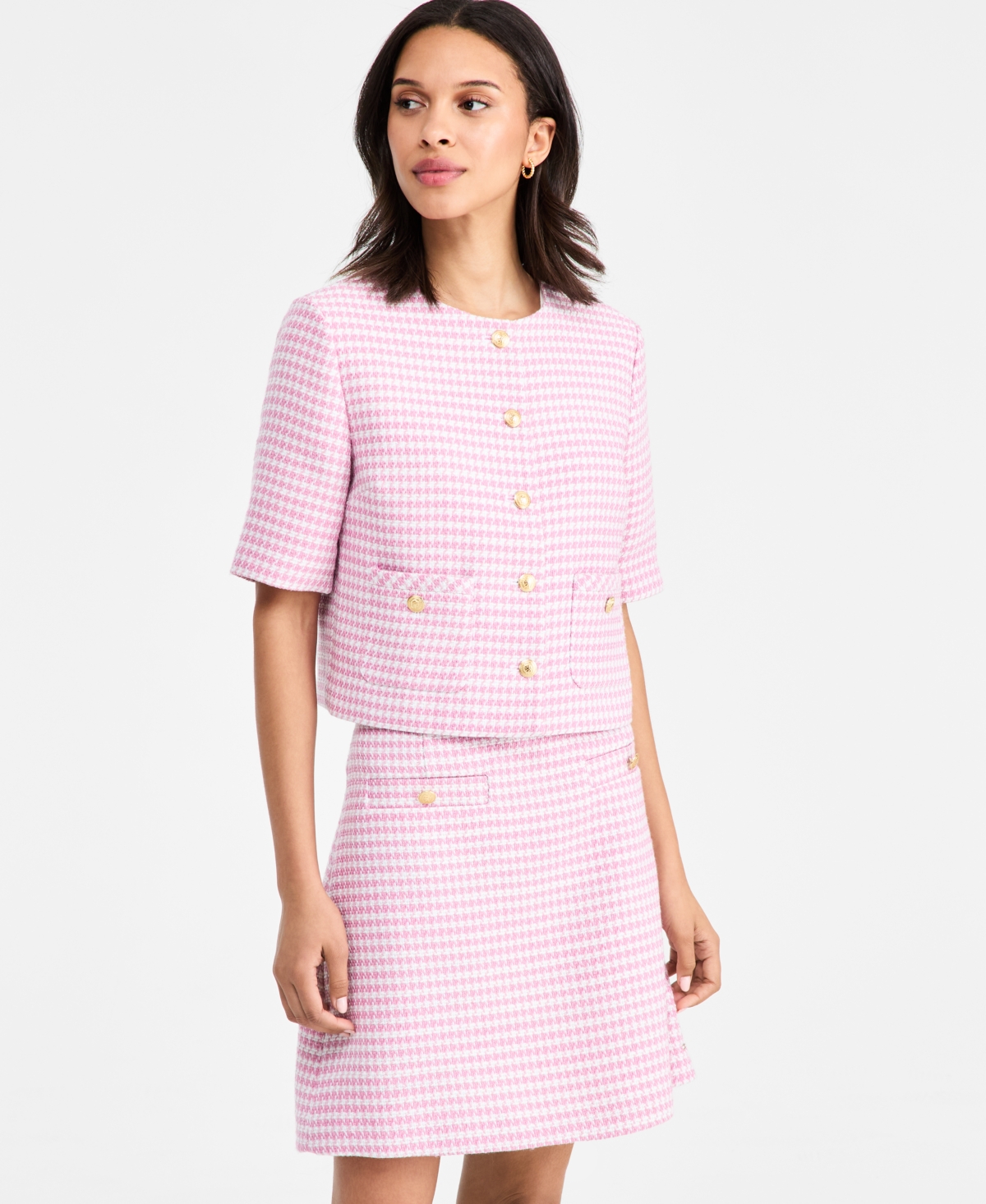 Click here for Tommy Hilfiger Womens Crewneck Tweed Lady Jacket -... prices