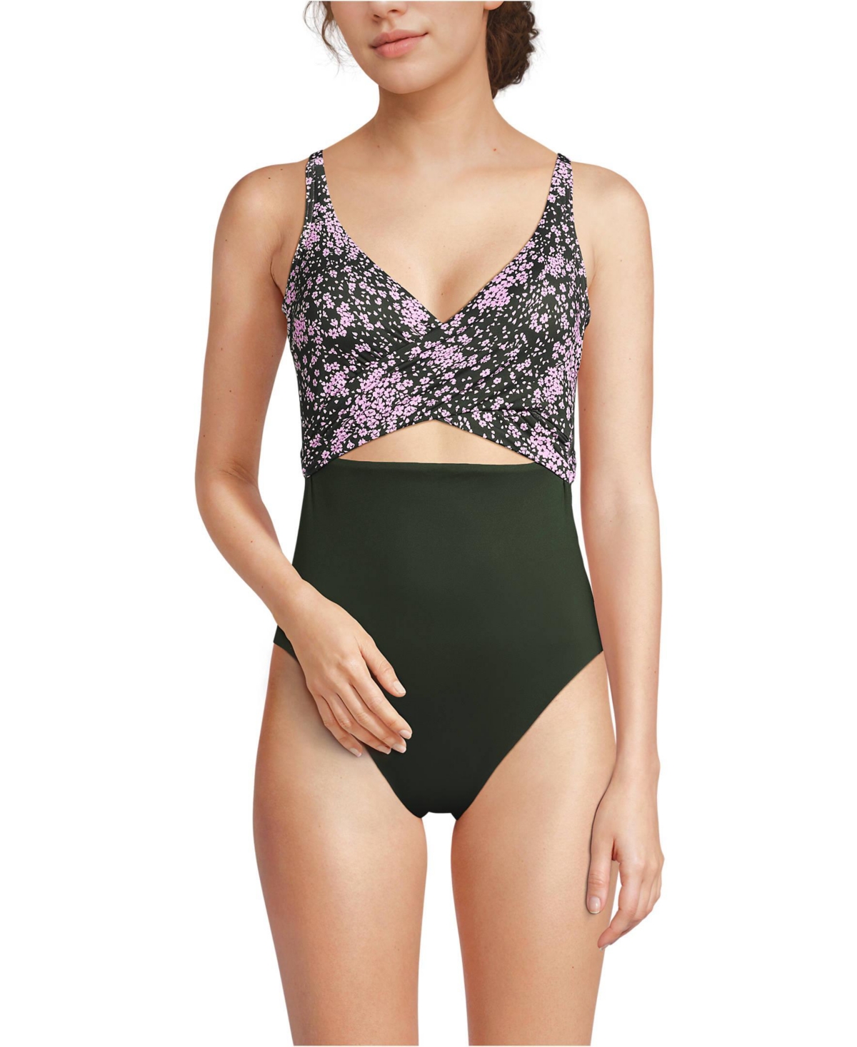 Click here for Lands End Womens Wrap Monokini High Leg One Piece... prices
