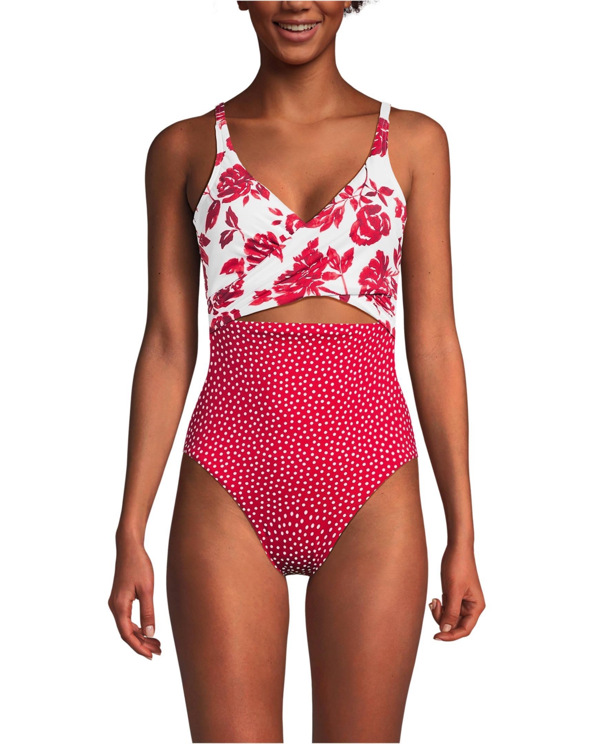 Click here for Lands End Womens Wrap Monokini High Leg One Piece... prices