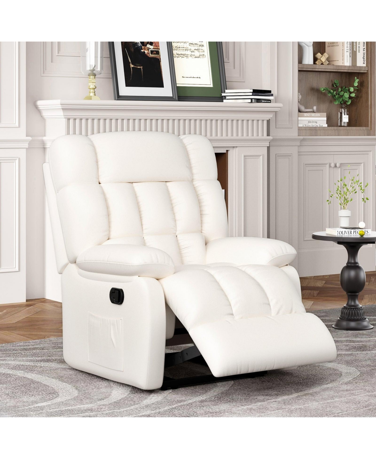 Click here for Clihome Upholstered Rocker Recliner Chair with Sid... prices