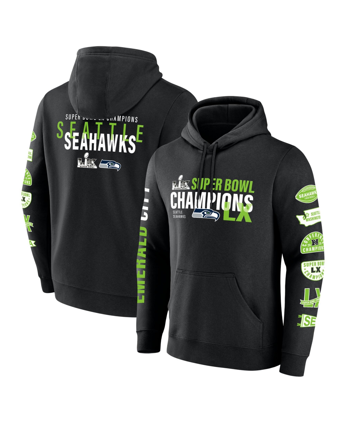 Click here for Fanatics Mens Black Seattle Seahawks Super Bowl Lx... prices