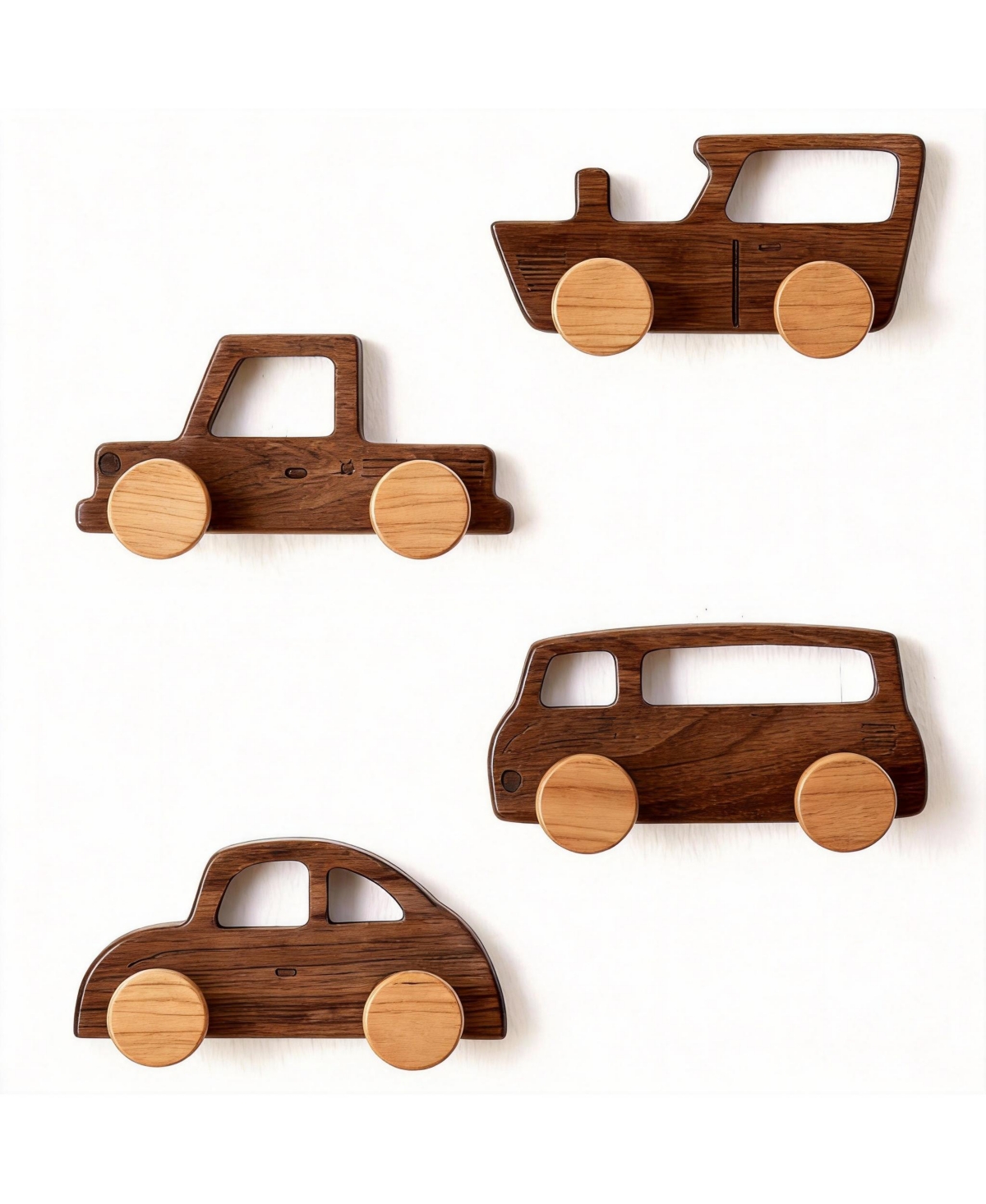 Click here for Yigii Walnut Wood Car-Shaped Coat Hooks for Kids -... prices