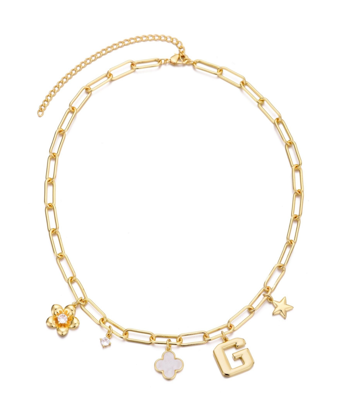 Click here for Adornia Gold Initial Chunky Charm Necklace - Gold-... prices