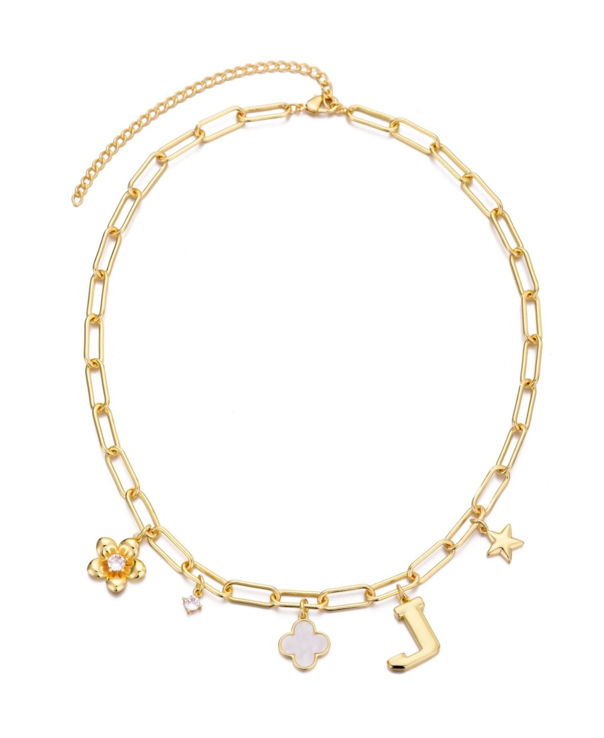 Click here for Adornia Gold Initial Chunky Charm Necklace - Gold-... prices