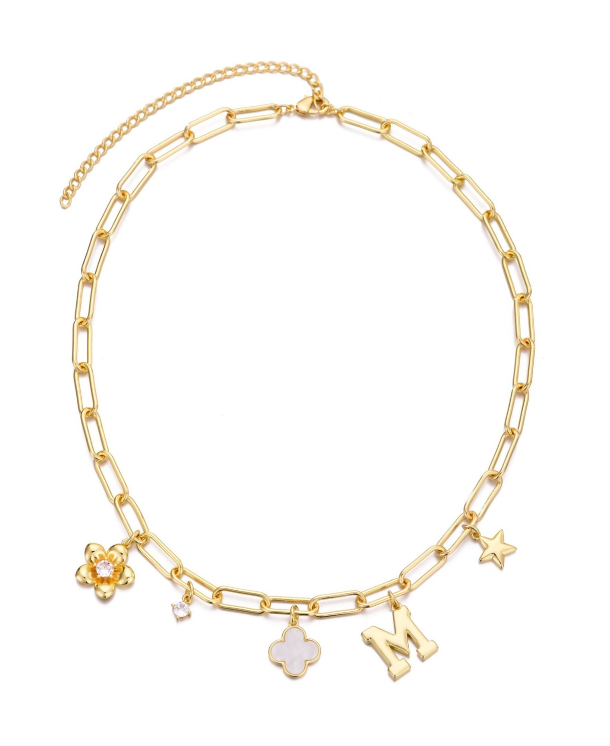 Click here for Adornia Gold Initial Chunky Charm Necklace - Gold-... prices