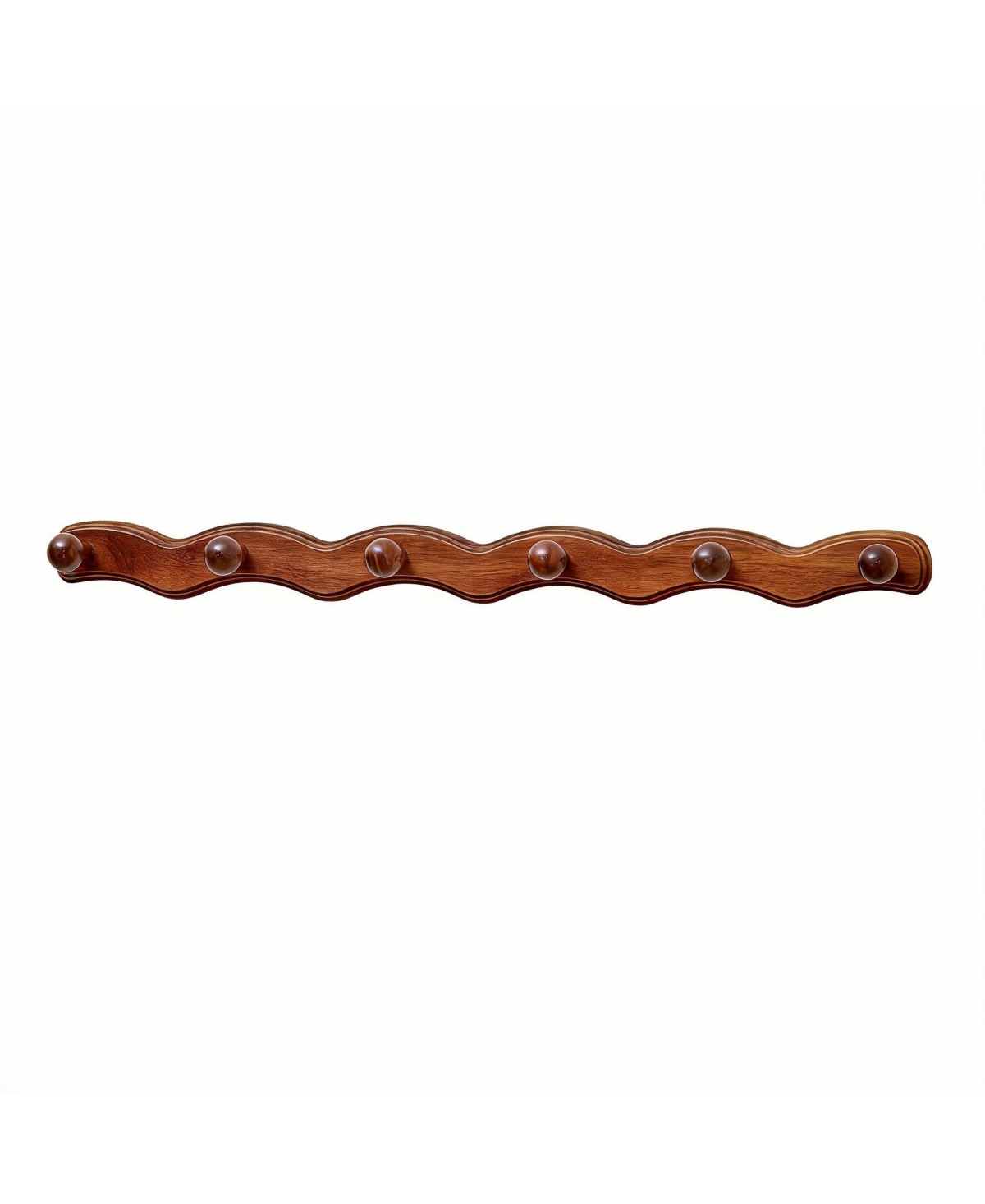 Click here for Yigii Wave-Shape Walnut Wood Coat Rack with 6 Hook... prices