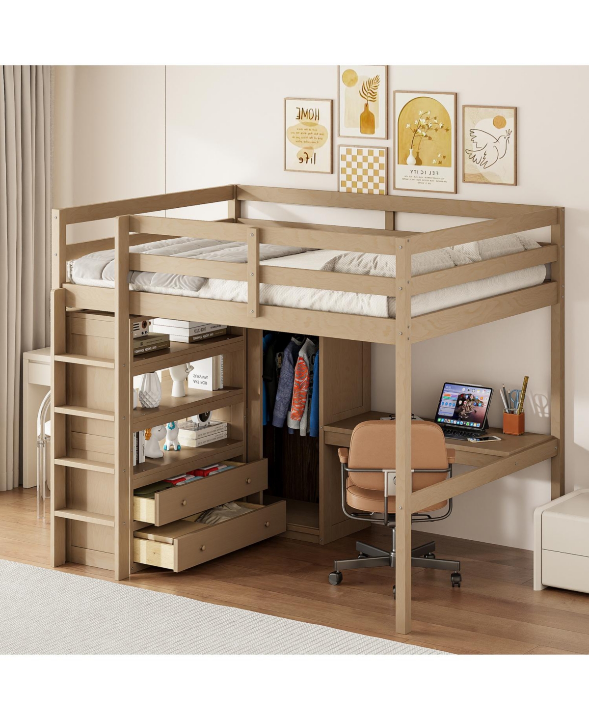 Click here for Streamdale Furniture Wood Full Size Loft Bed with... prices