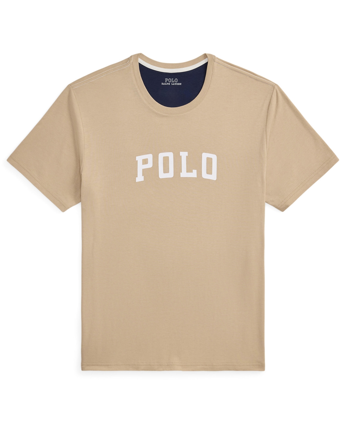Polo Ralph Lauren Mens Crewneck Pajama T-Shirt - Classic Khaki/White Logo