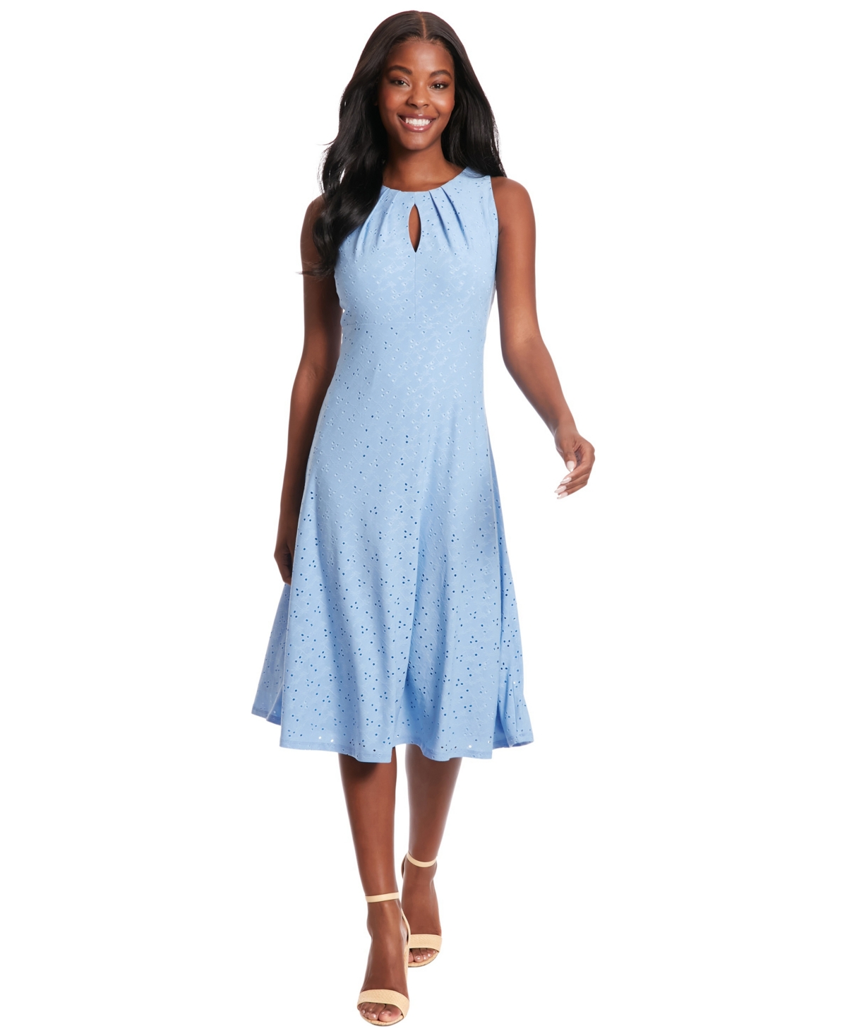 Click here for London Times Womens Keyhole Eyelet Sleeveless Midi... prices