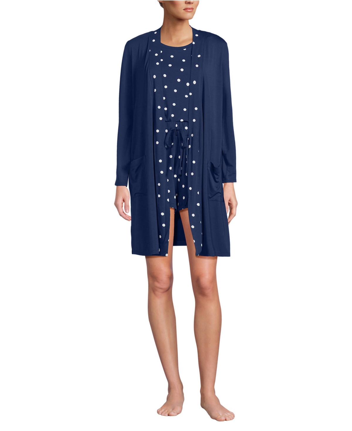 Click here for Lands End Womens Cooling 3 Piece Pajama Set - Robe... prices