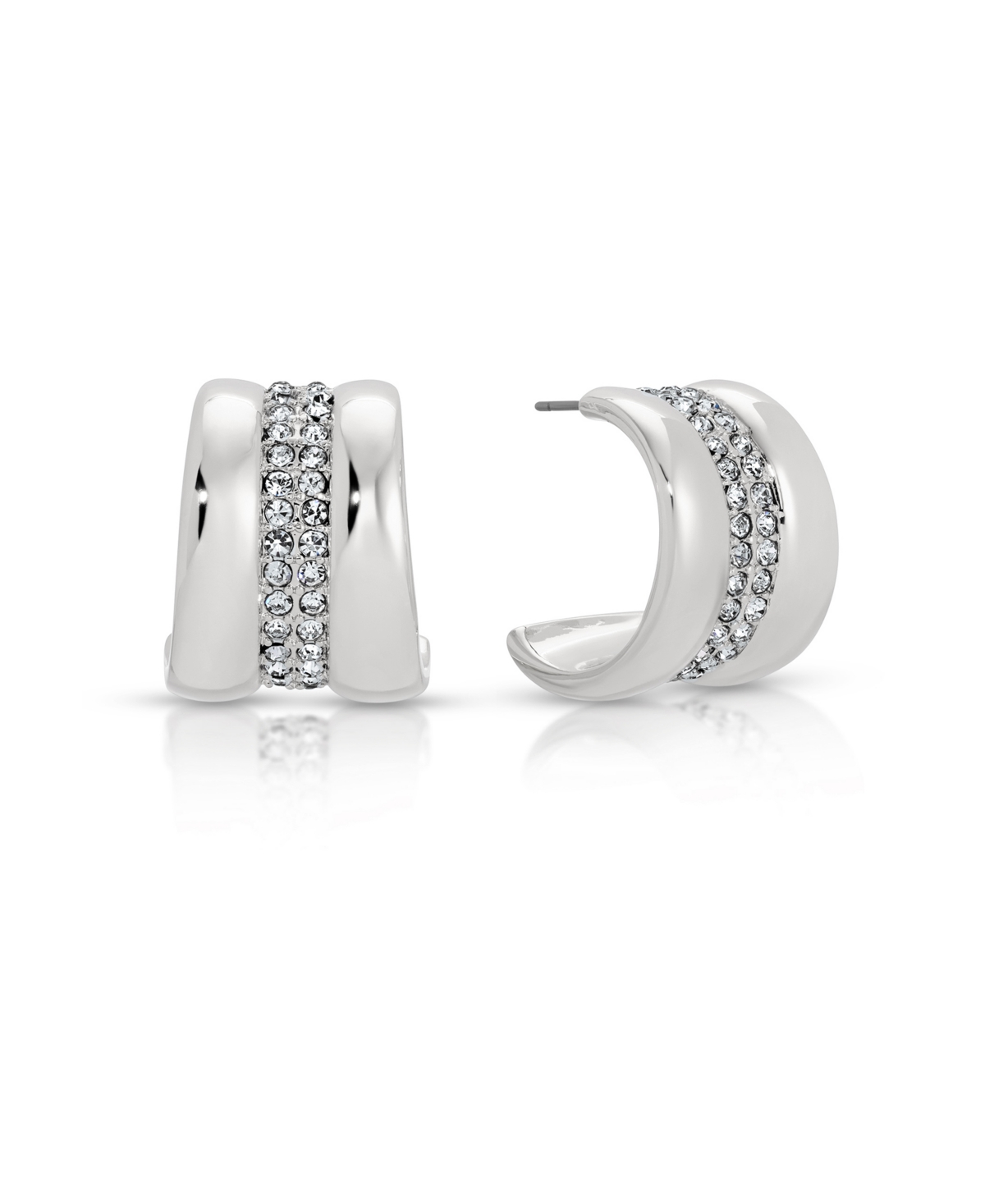Click here for Ettika Pave Center Hoop Earrings - Silver prices