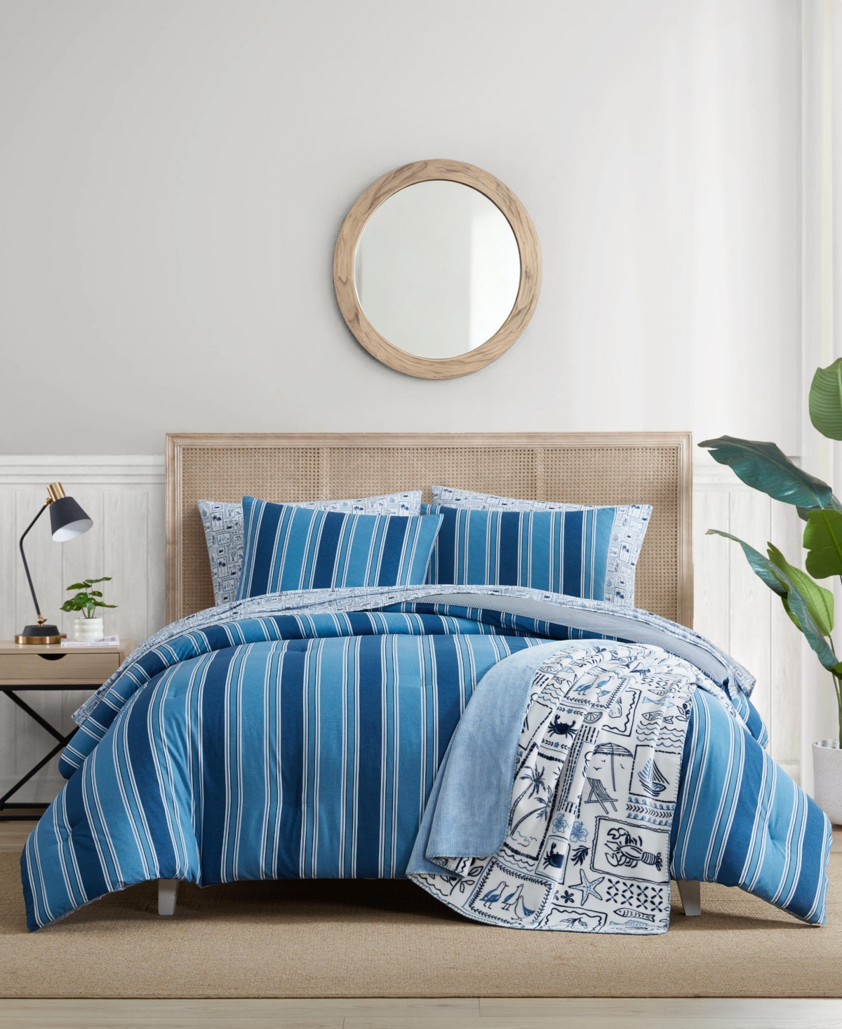 Click here for Nautica Gilpin Stripe Cotton Reversible 2-Pc. Comf... prices