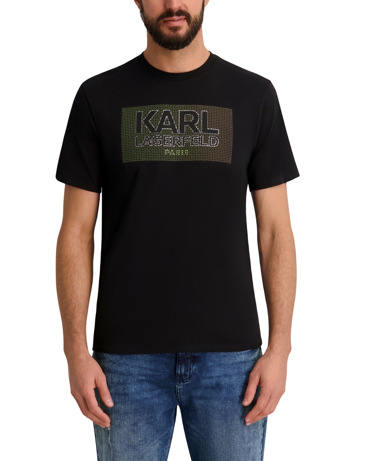 Click here for Karl Lagerfeld Paris Mens Textured Graphic Print T... prices